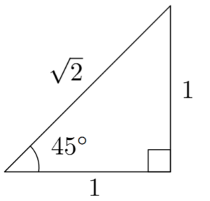 Understanding cos pi/4 or cos 45 degrees - iacedcalculus.com